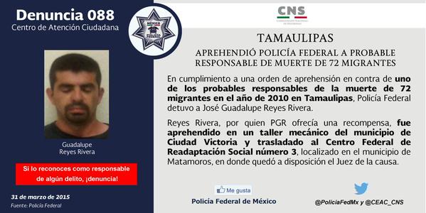 Capturan a presunto autor de la masacre de 72 migrantes en San Fernando ...